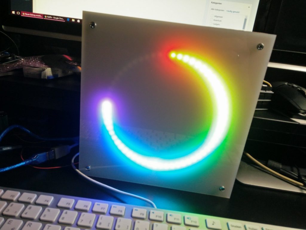 Große Lichtspiel-Uhr mit Arduino und Neopixels - janbpunkt.de